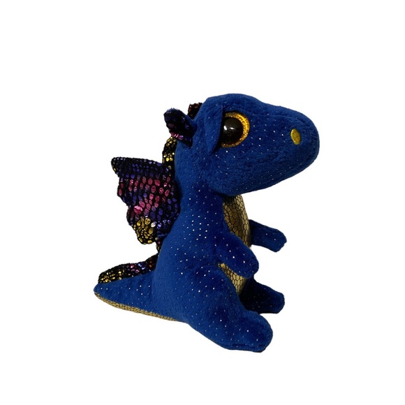 Ty | Toys | Ty Beanie Boo Saffire Plush Blue Speckled Dragon 6 Inch ...